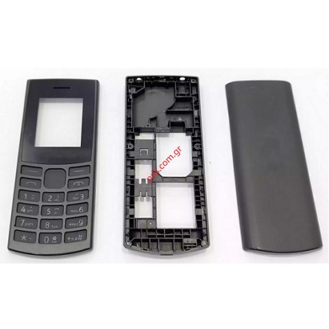 Πρόσοψη σετ κινητού Nokia 105 4G (TA-1551) 2023 Black σε μαύρο χρώμα με ...