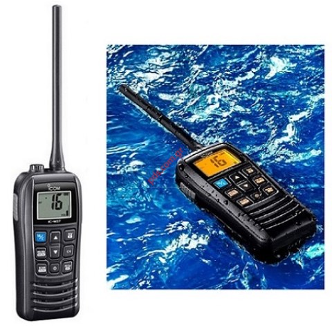 Portable Transmiter VHF Marine ICOM IC-M37E 6W Black Box | pds.com.gr